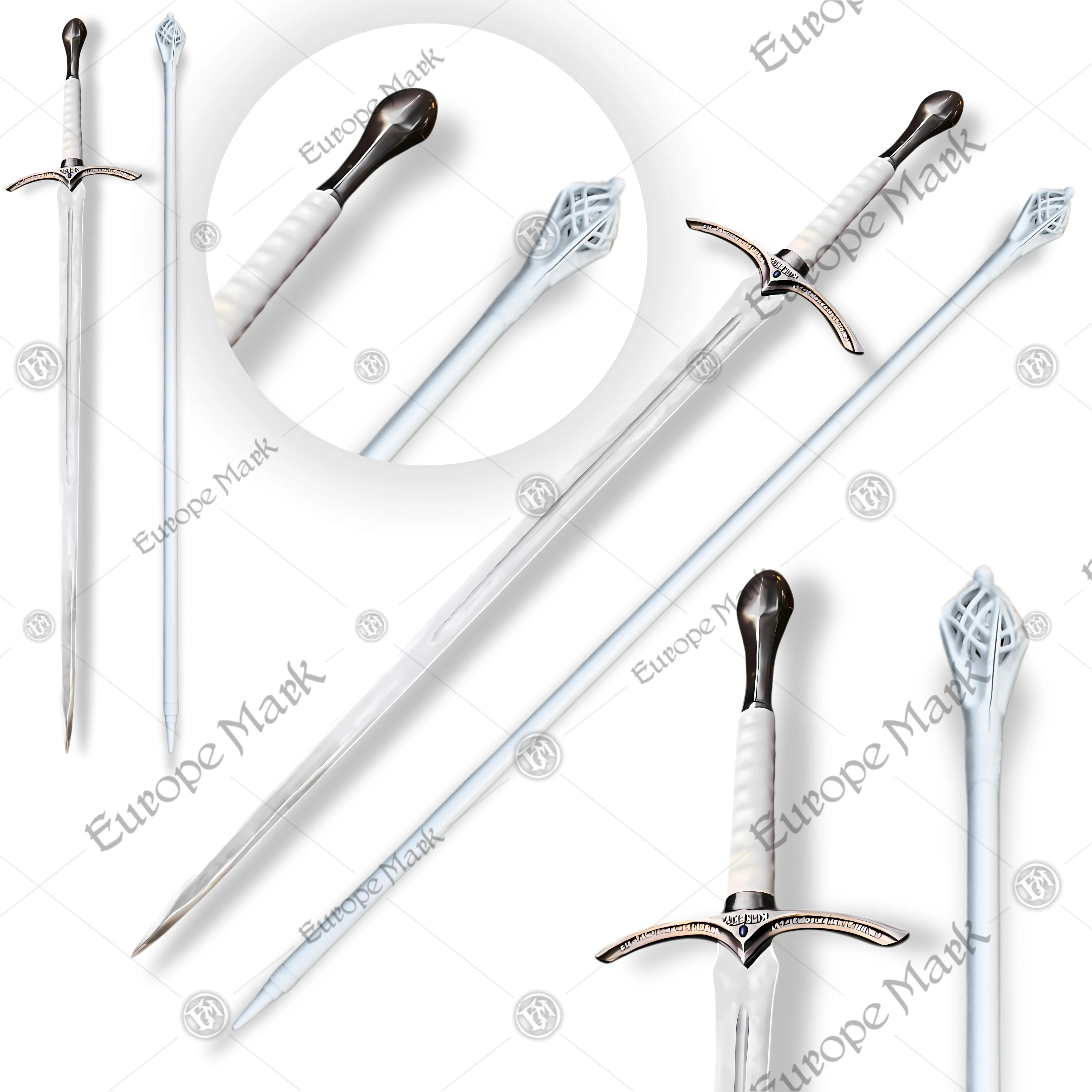 Gandalf White Staff & Glamdring Sword Replica LOTR Set